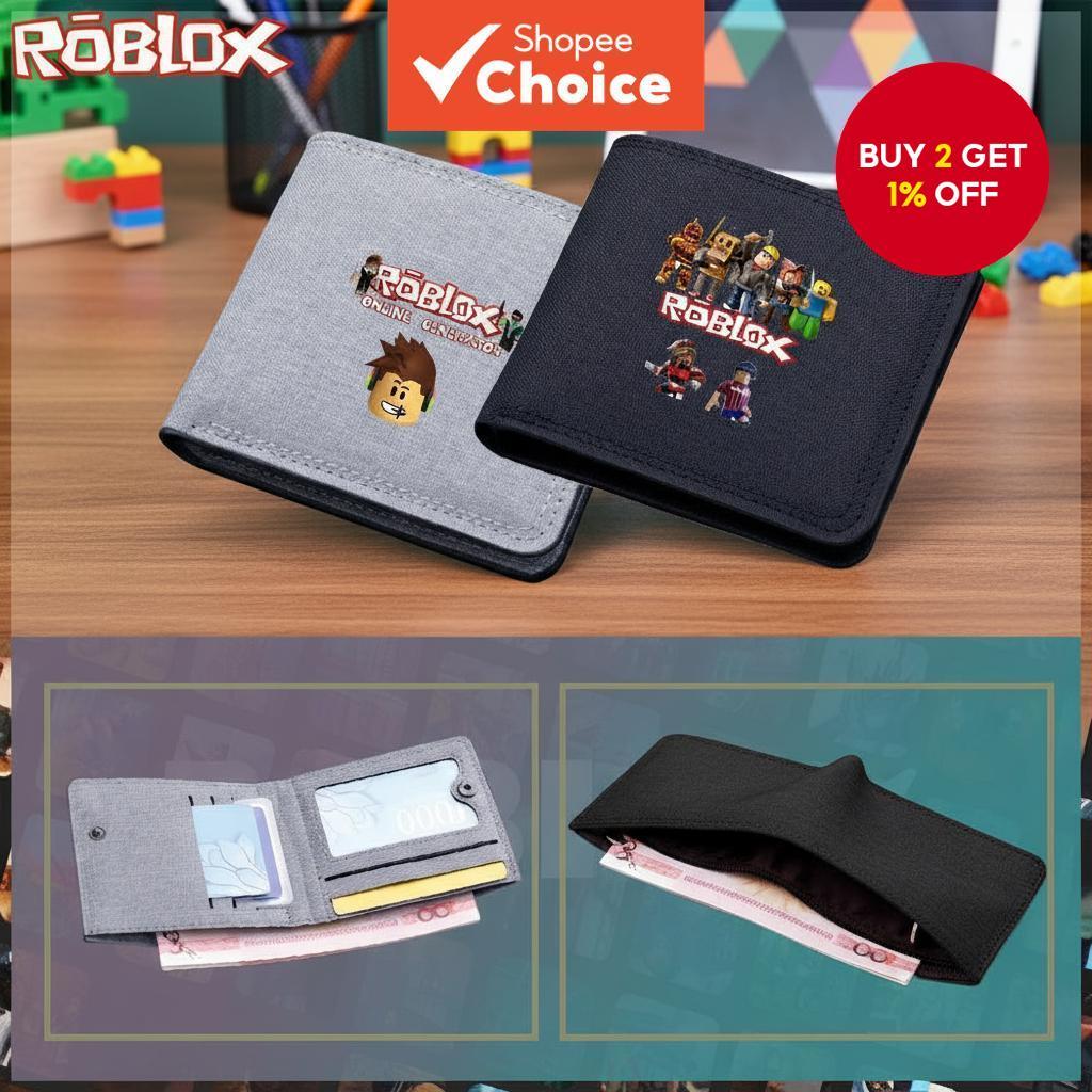 Roblox Children's Wallet with Print - Bifold Canvas Coin Purse for Boys ...