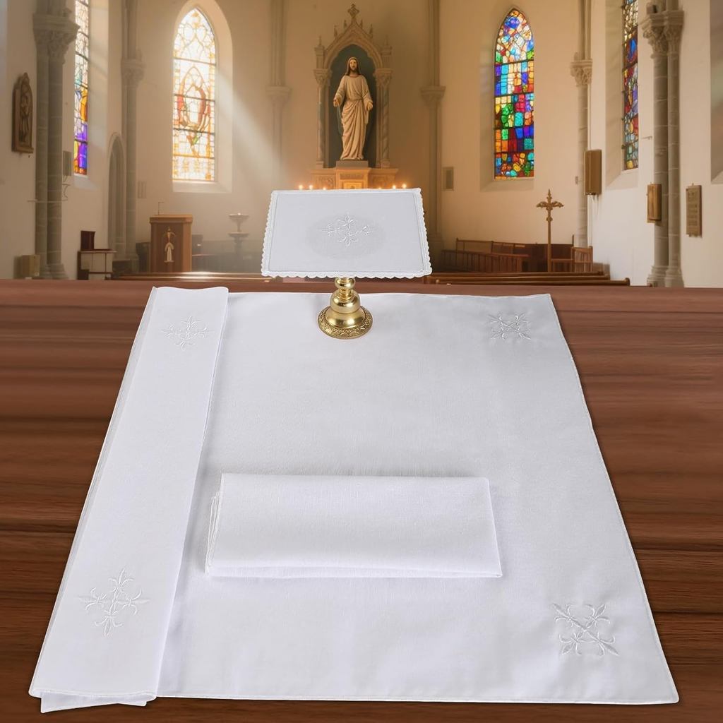 4 Pcs Altar Supplies Linen Corporal for Churches Sets (Pall,Corporal ...