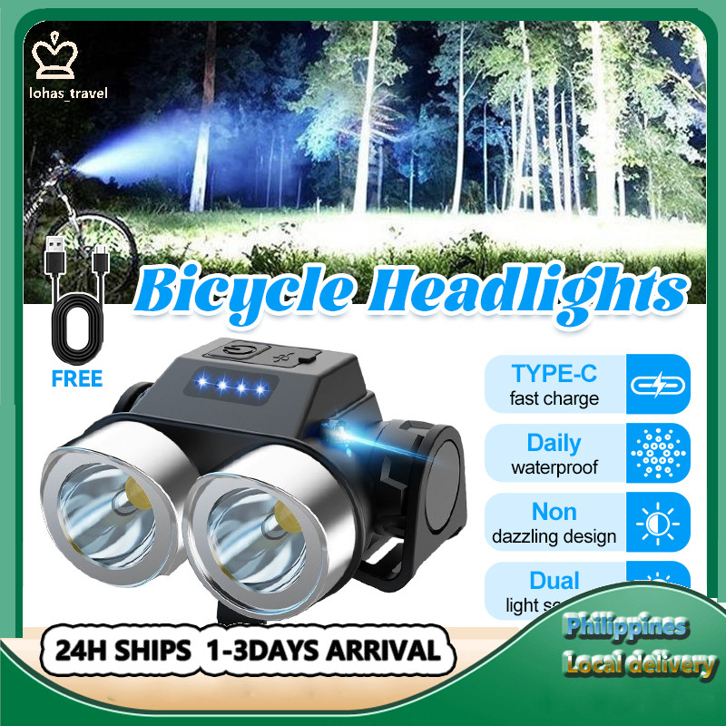 3 in 1 Bicycle Light Waterproof USB Rechargeable Bicycle Light Set ...