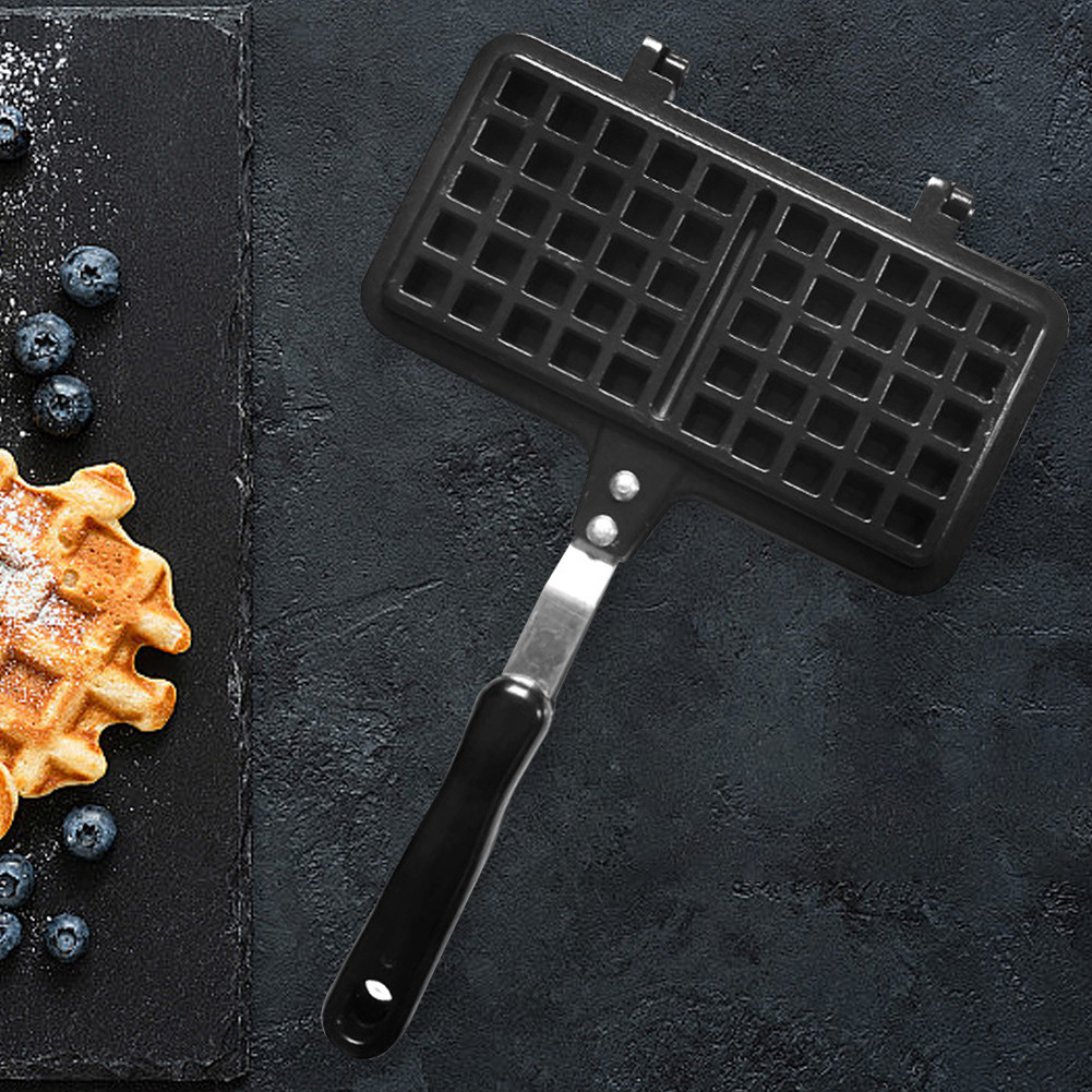 【LT】Rectangle Camping Waffle Maker Pan Non-Stick Belgian Waffle Maker ...
