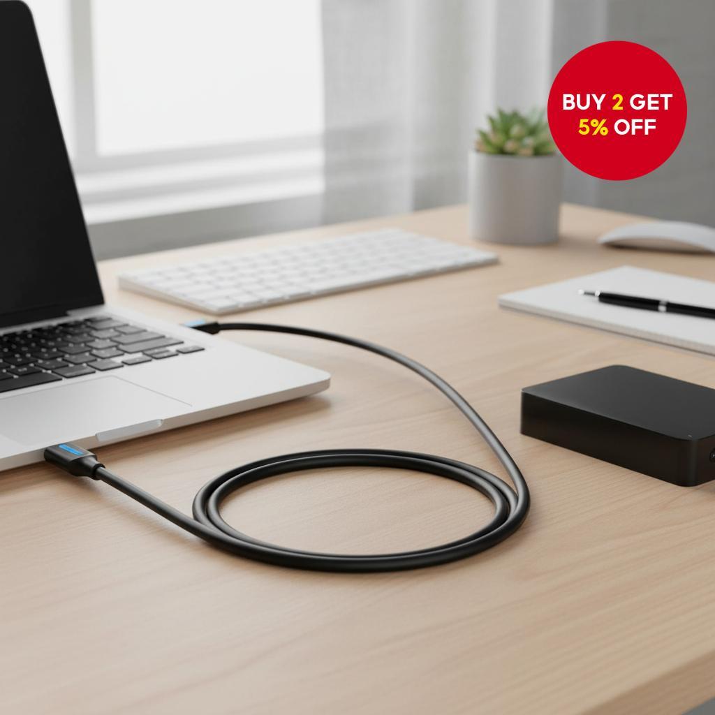 Vention USB 3.0 Male to Male Extension Cable 5Gbps Quick Data Transfer ...
