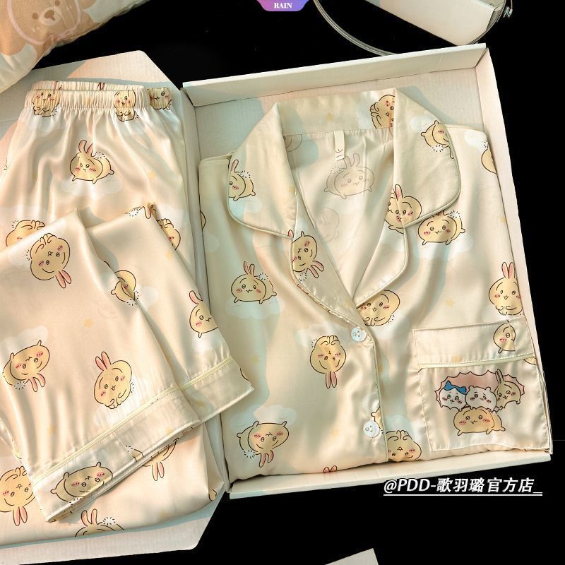 Japanese-style Chiikawa Pyjamas - Spring/autumn Long-sleeved Top and ...