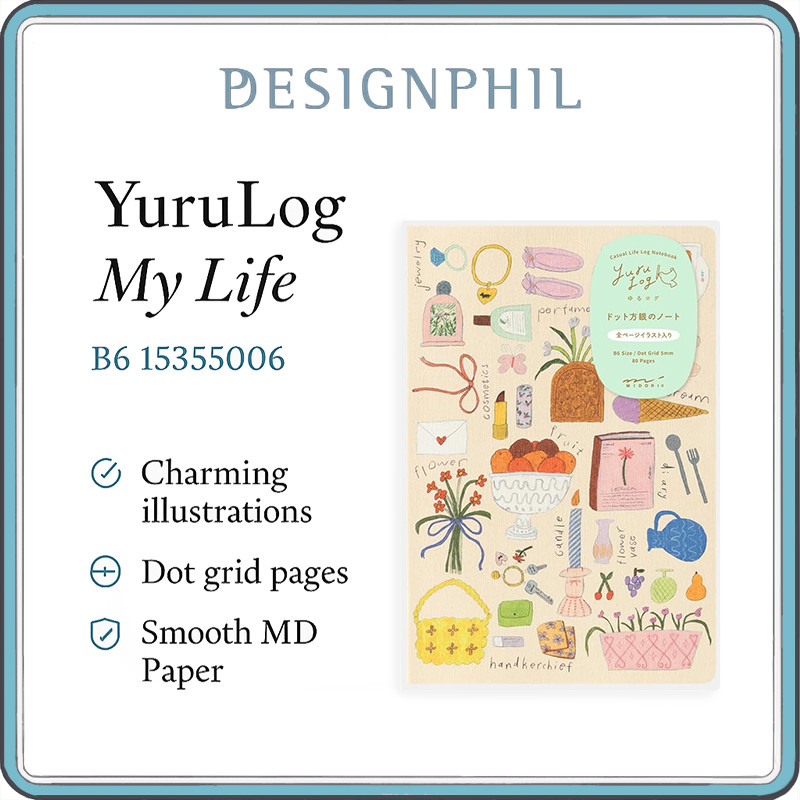 Midori YuruLog B6 Dot Grid Journal Notebook – 80 Page MD Paper, My Life ...