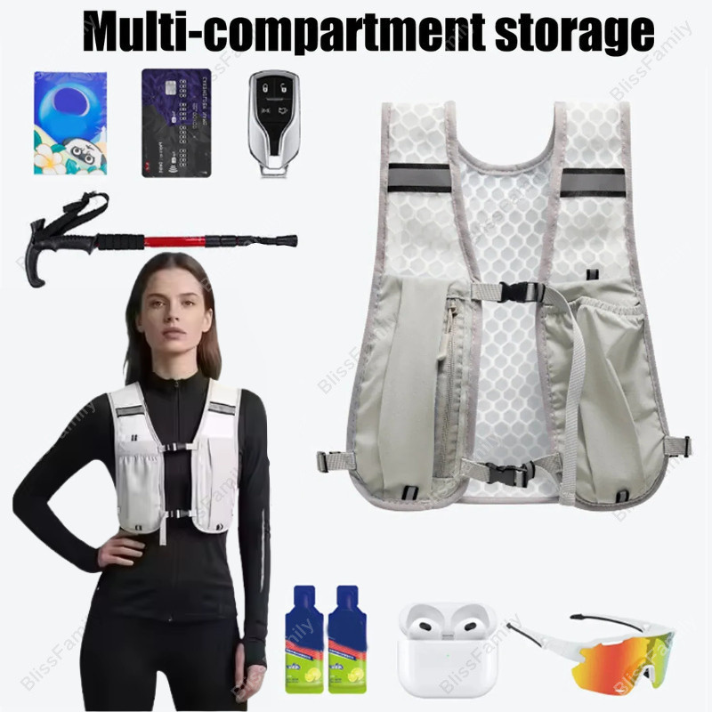 Lightweight running vest hydration for athletes, Reflective trail ...