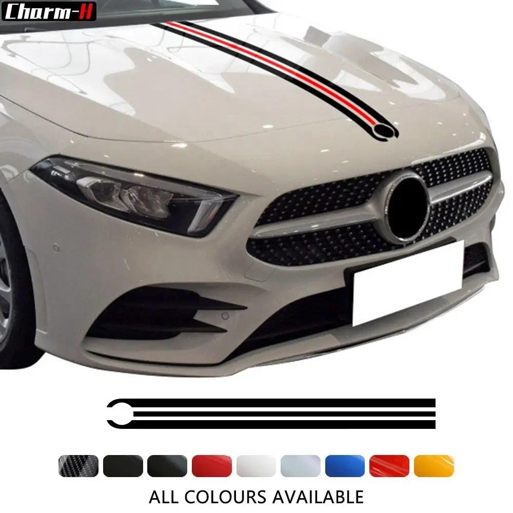 Bonnet Stripes Hood Decal Engine Cover Stickers for Mercedes Benz A C ...