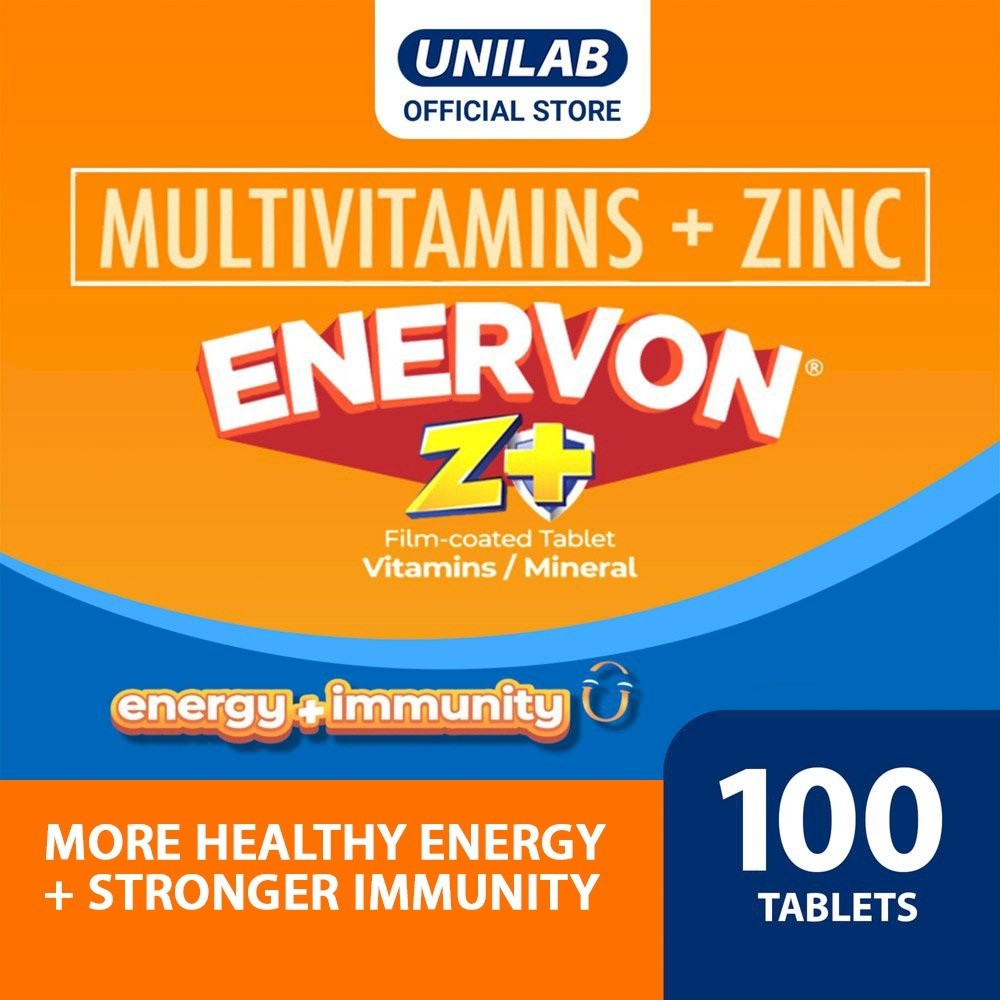 Unilab Enervon Z+ Multivitamins 100 tablets (More Healthy Energy ...