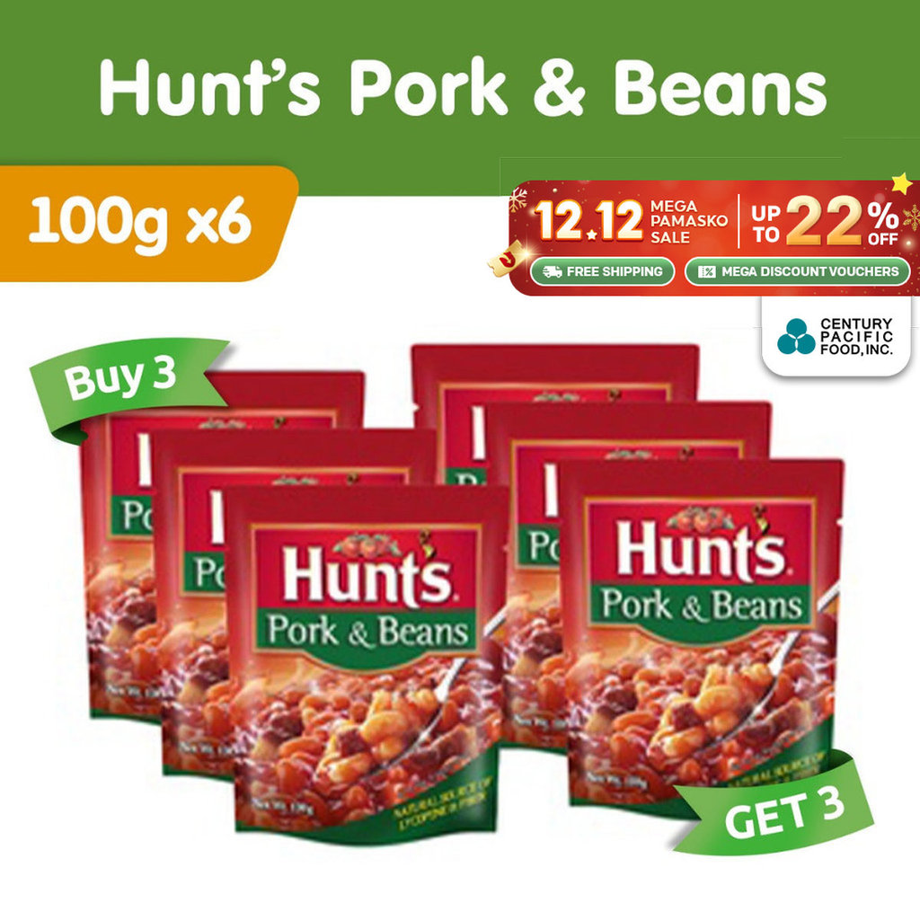 Hunt's Pork & Beans 100g (Pack of 6pcs) - Good Source of Fiber and ...