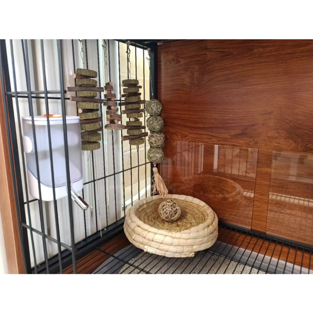 Rabbit Hamster Guinea Pig Molar Chew Toy - Water Grass Rattan Ball ...