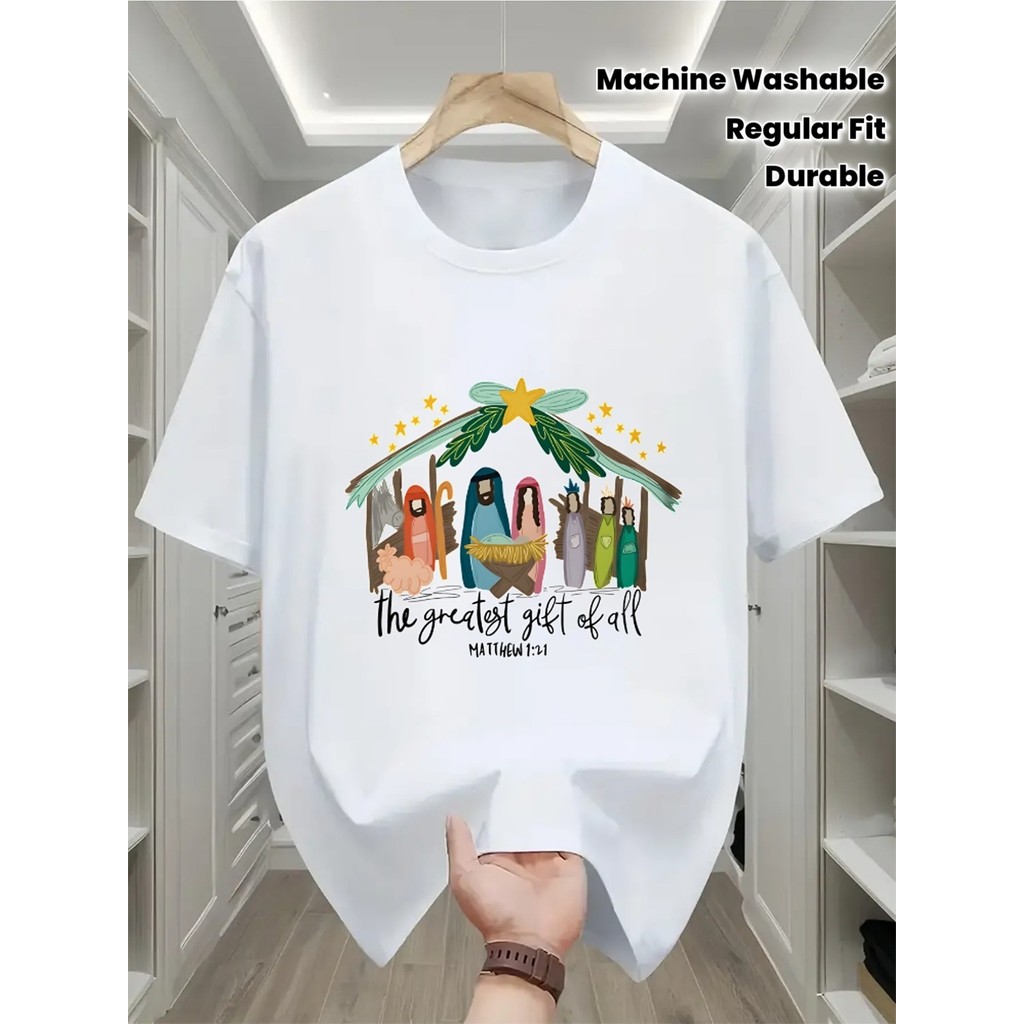 Men'S Christmas Nativity Scene Graphic T-Shirt - 59041756-1 Blend ...