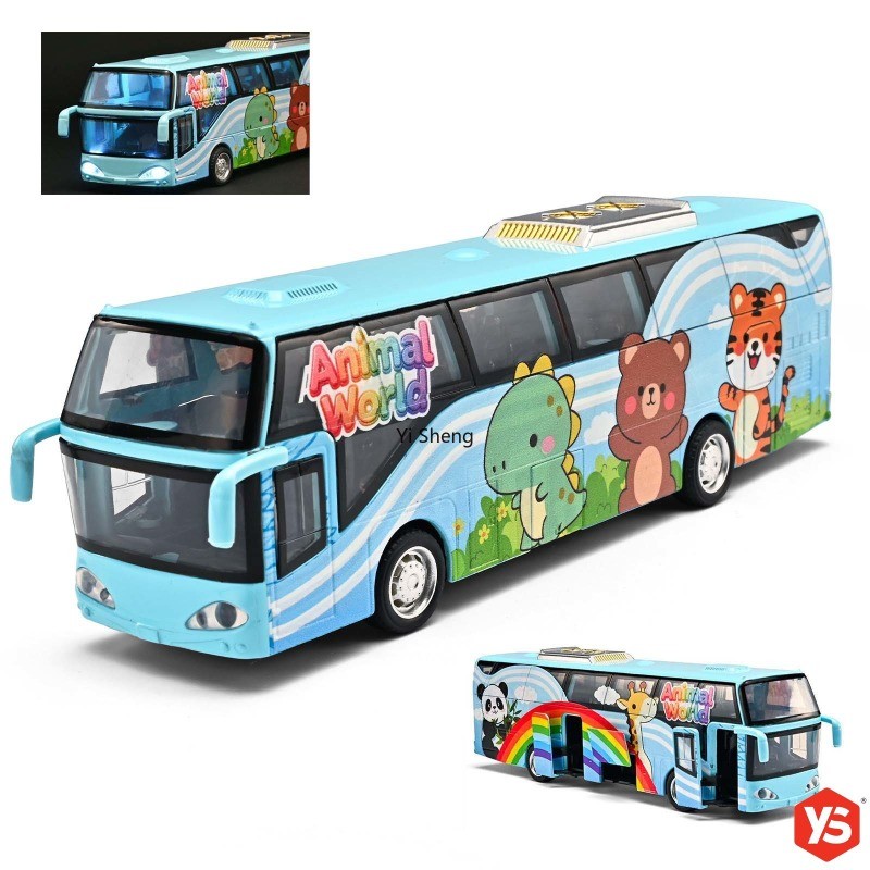 Customized Cartoon bus metal car alloy bus with light, sound boys,girls ...