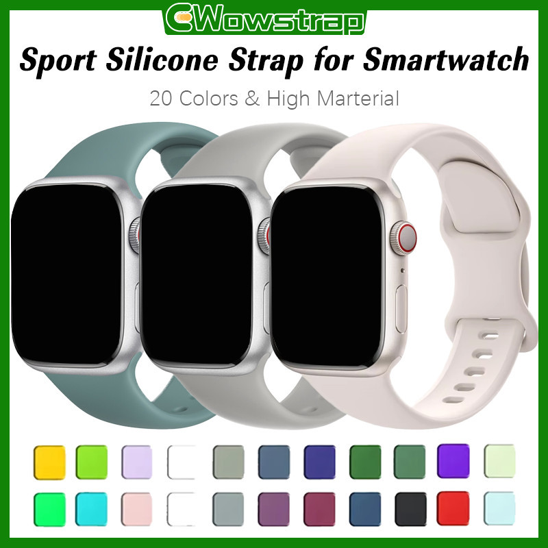 Silicone Band Rubber Strap for Smartwatch Ultra/SE 3 2 Series 11 10 9 8 ...