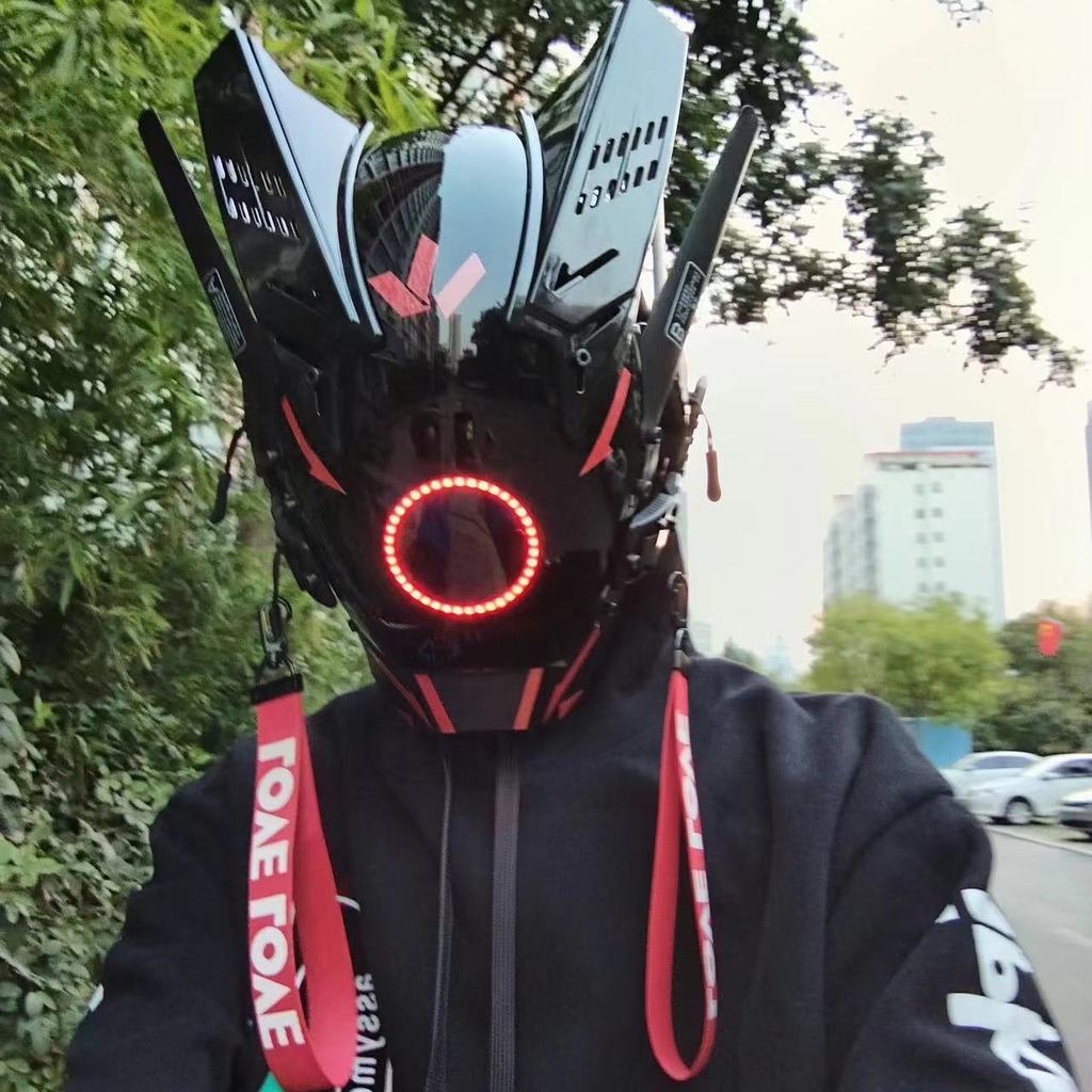 Cyberpunk helmet cos mask mechanical Luminous Technology Sense Adult ...