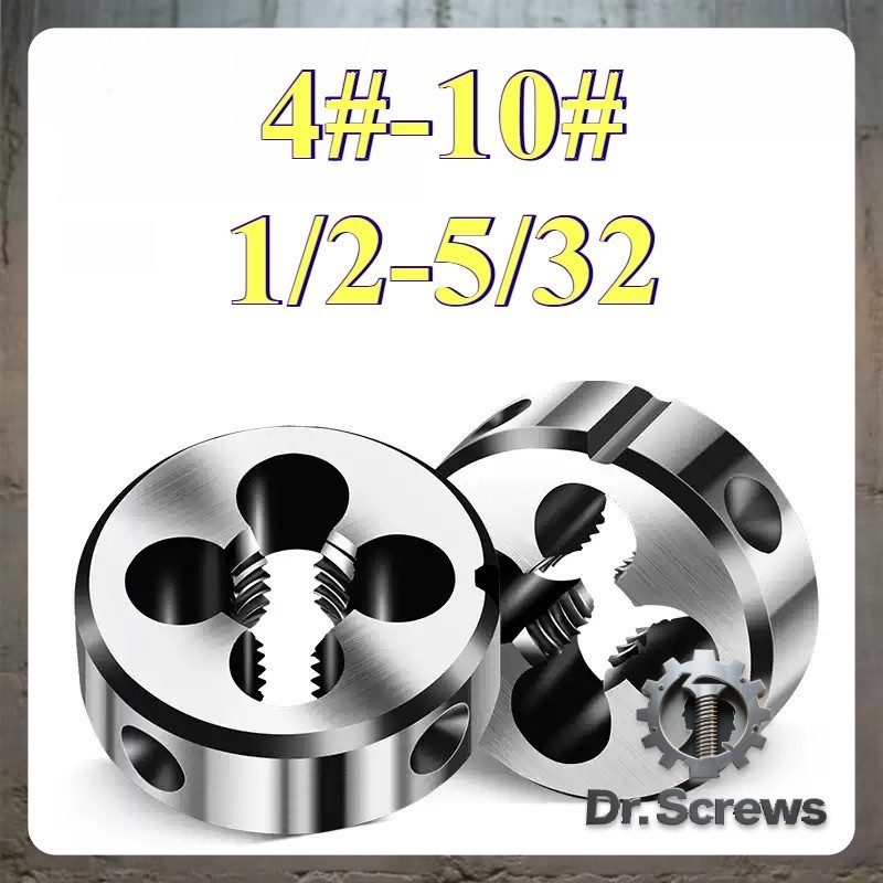 Round Threading Dies for Cutting/Repairing Internal Threads 4 #-10 #1/2 ...