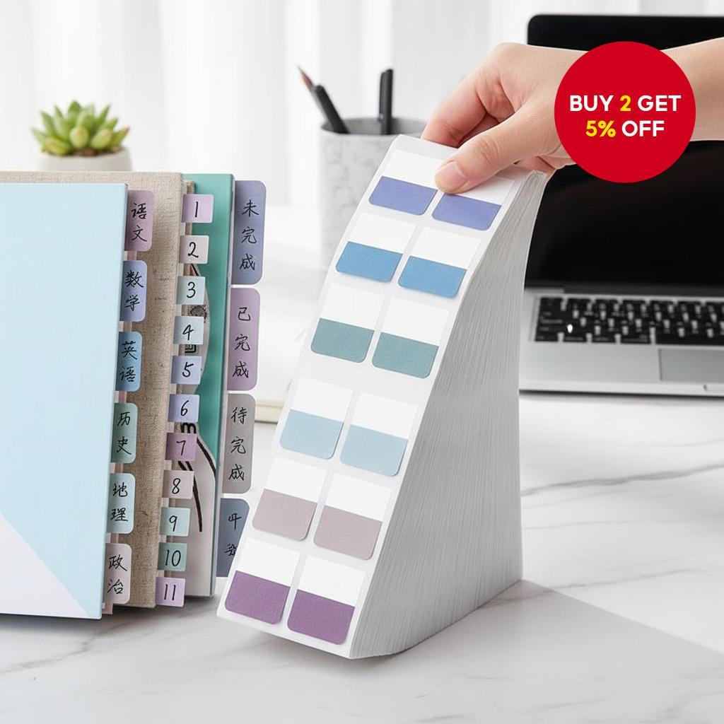Colorful 50-Sheet Index Tabs Pack – Vibrant Page Markers & Sticky Notes ...