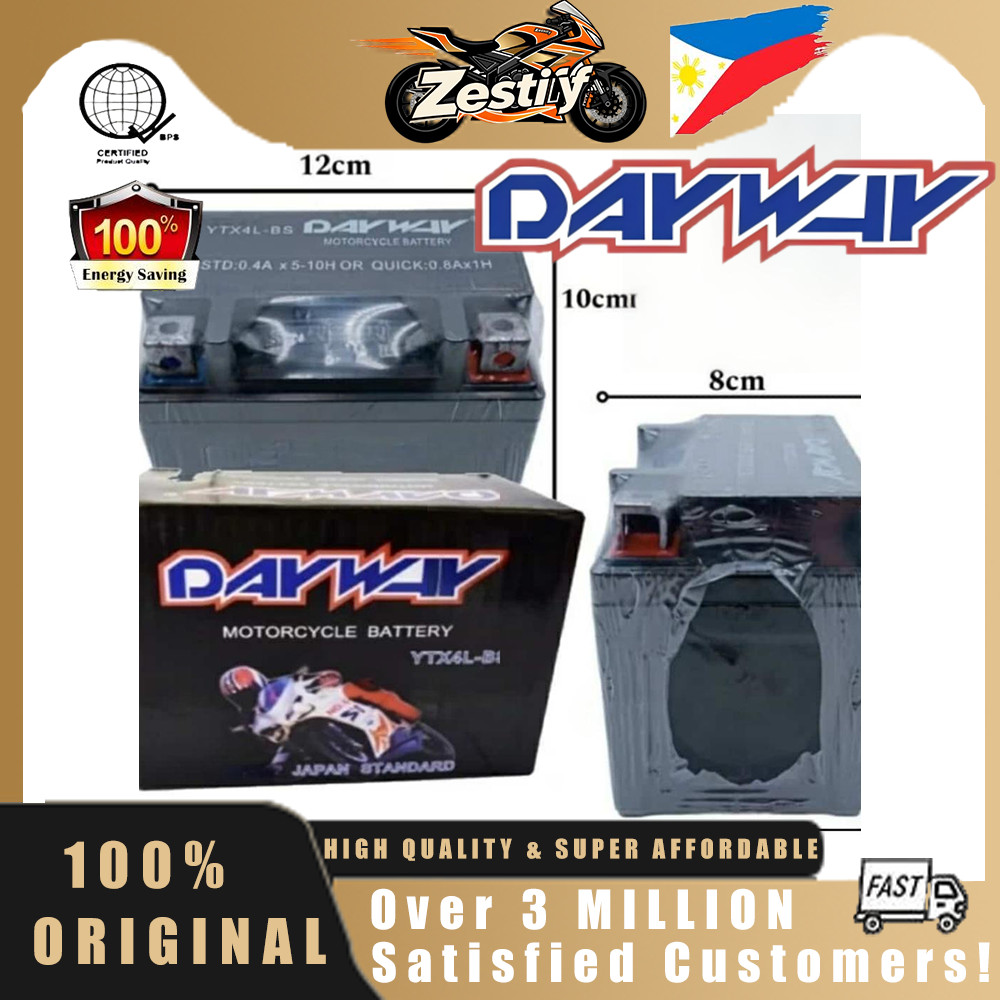 COD Dayway Motorcycle Battery 12V Battery Motor Battery 2.5L/ 3L/ 4L ...
