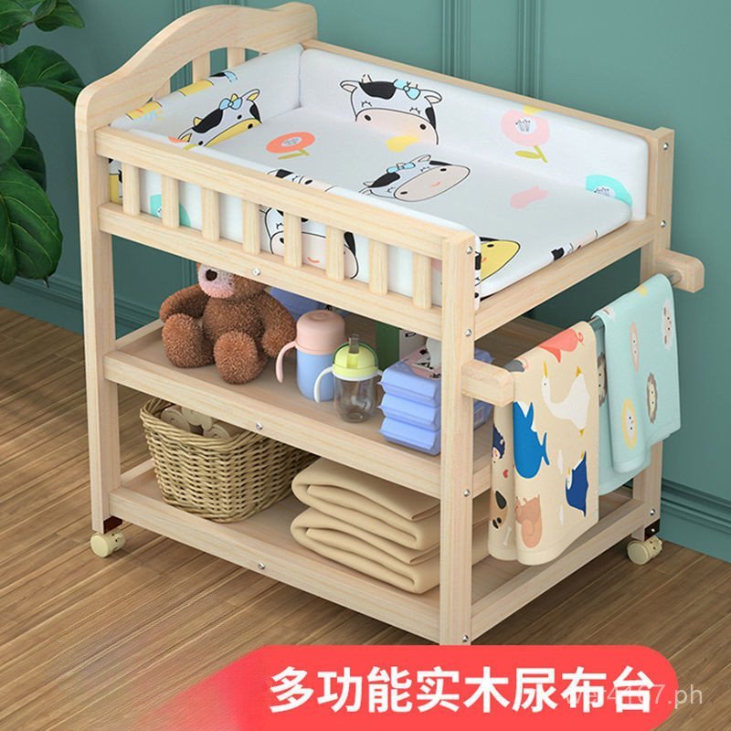 Solid Wood Movable No-Bend Care Table Multi-Functional Diaper Changing ...