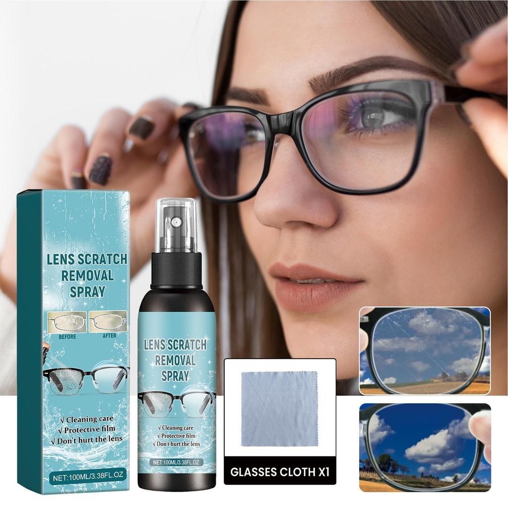 Lens Cleaner Spray for Eyeglasses 100ml Eyeglass Lens Cleaner with Lens ...