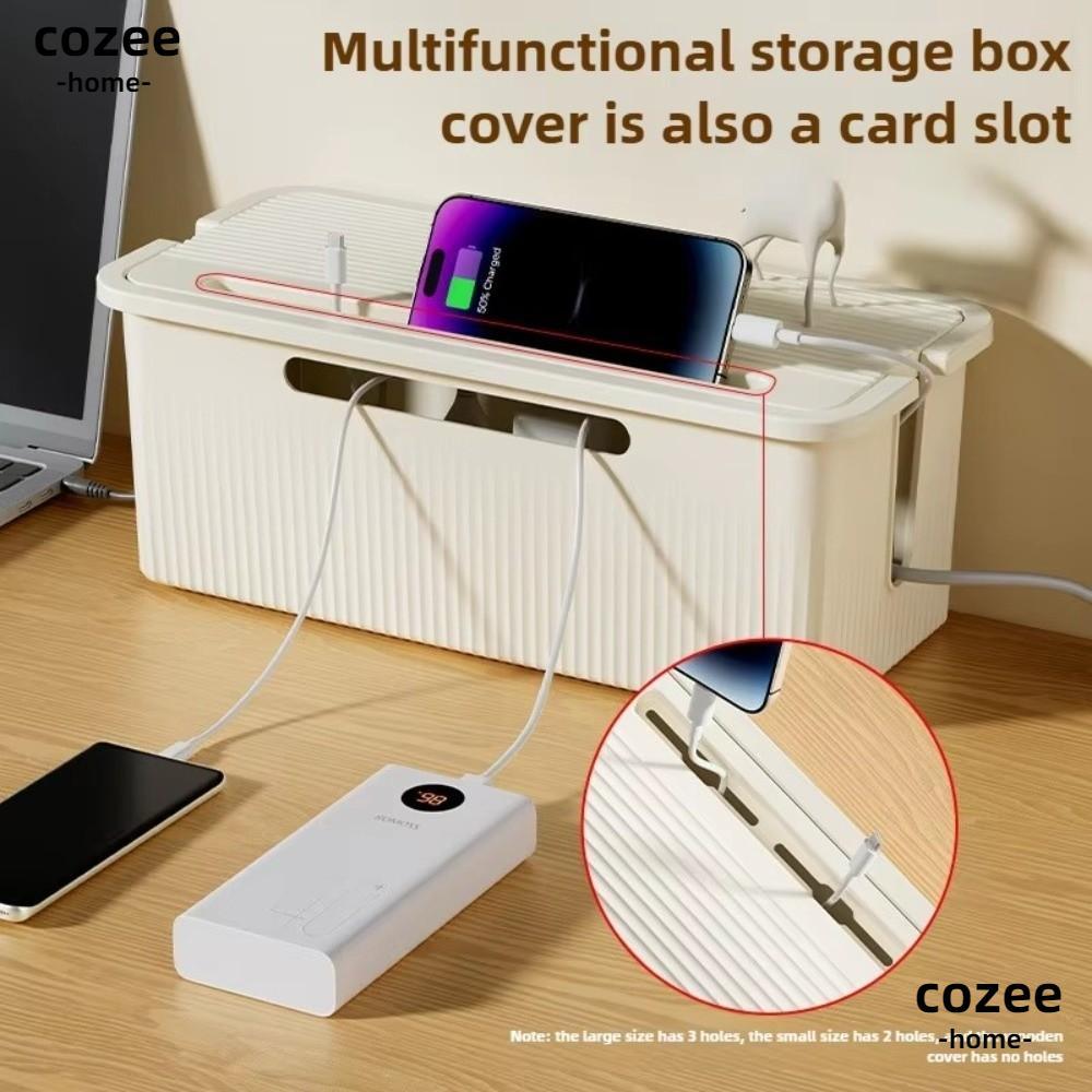 COZEE Cable Storage Box, Plastic Cord Organizer Desktop Storage Box, Multi-Purpose Desktop ...