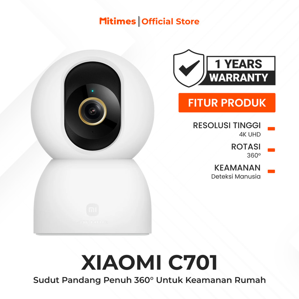 Xiaomi Smart Camera C701 Indoor CCTV 4K UHD 8MP AI Human Detector 360 ...