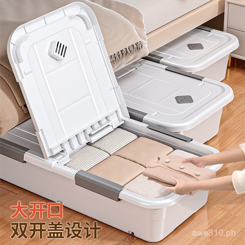 Wheeled Storage Box Under Bed Movable Storage Organizer Drawer Storage ...