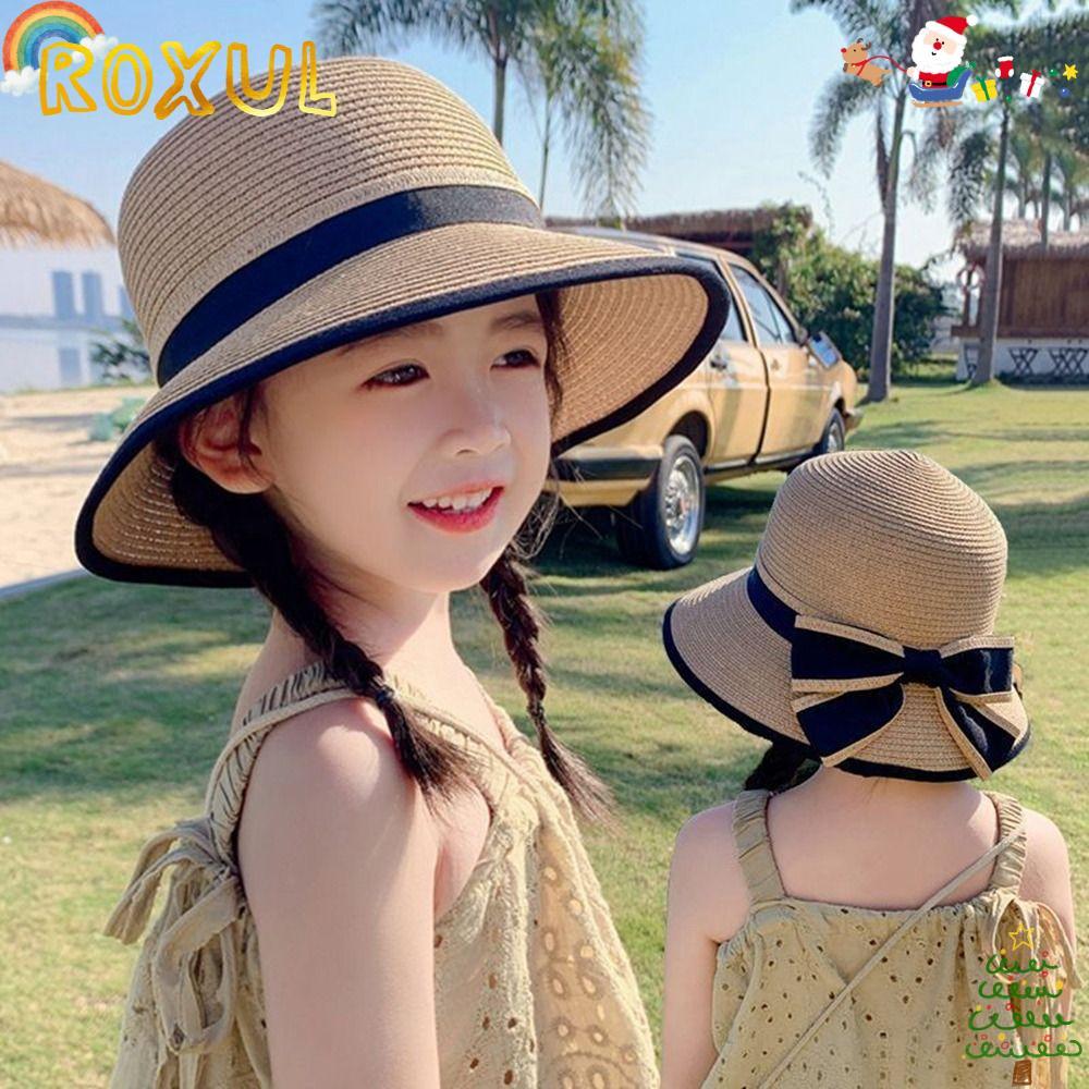 ROXUL Children Straw Hats, UV Protection Straw Sun Visor Hat, Casual ...