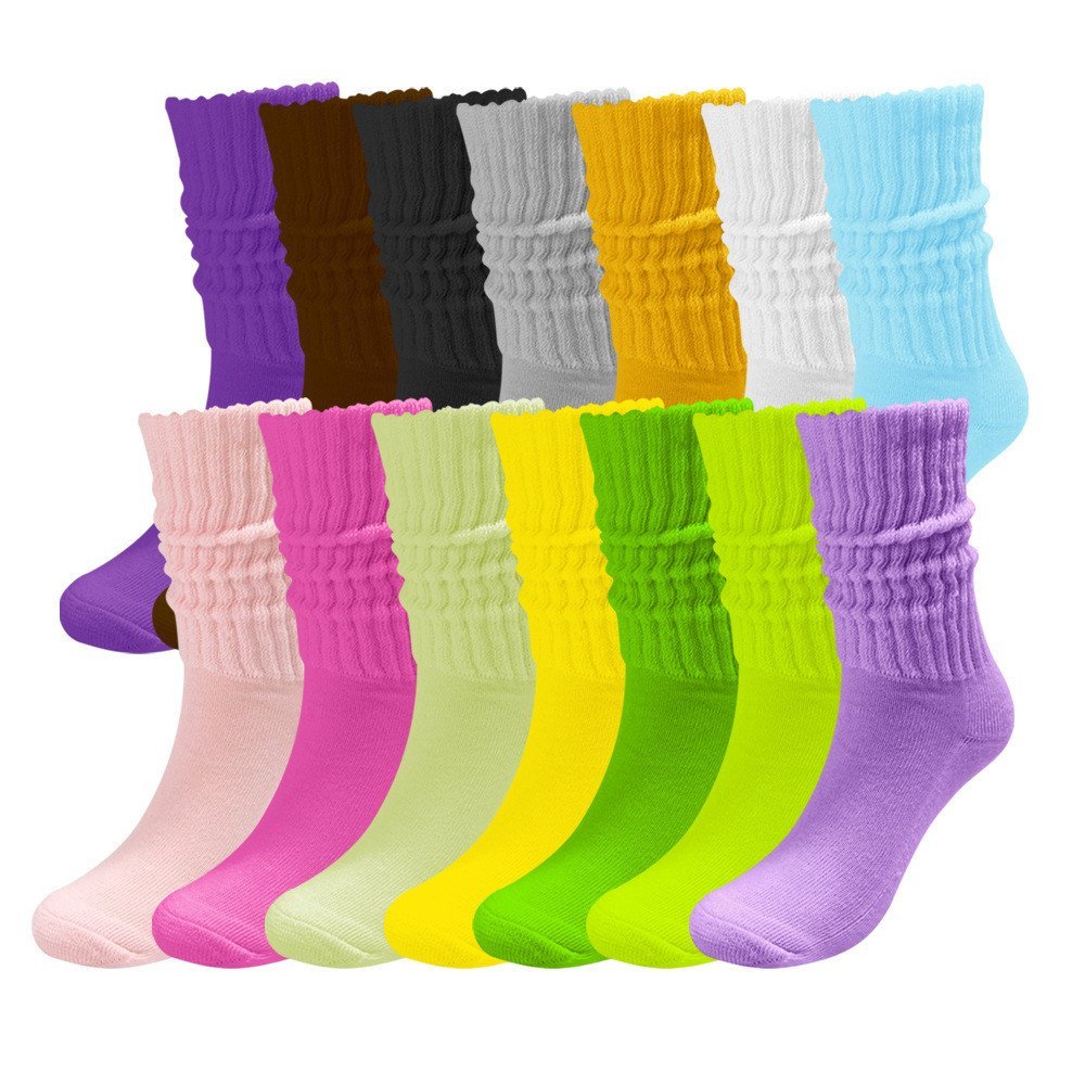 European and American Style Mid-Calf Loose Mouth Bubble Socks Slouch ...