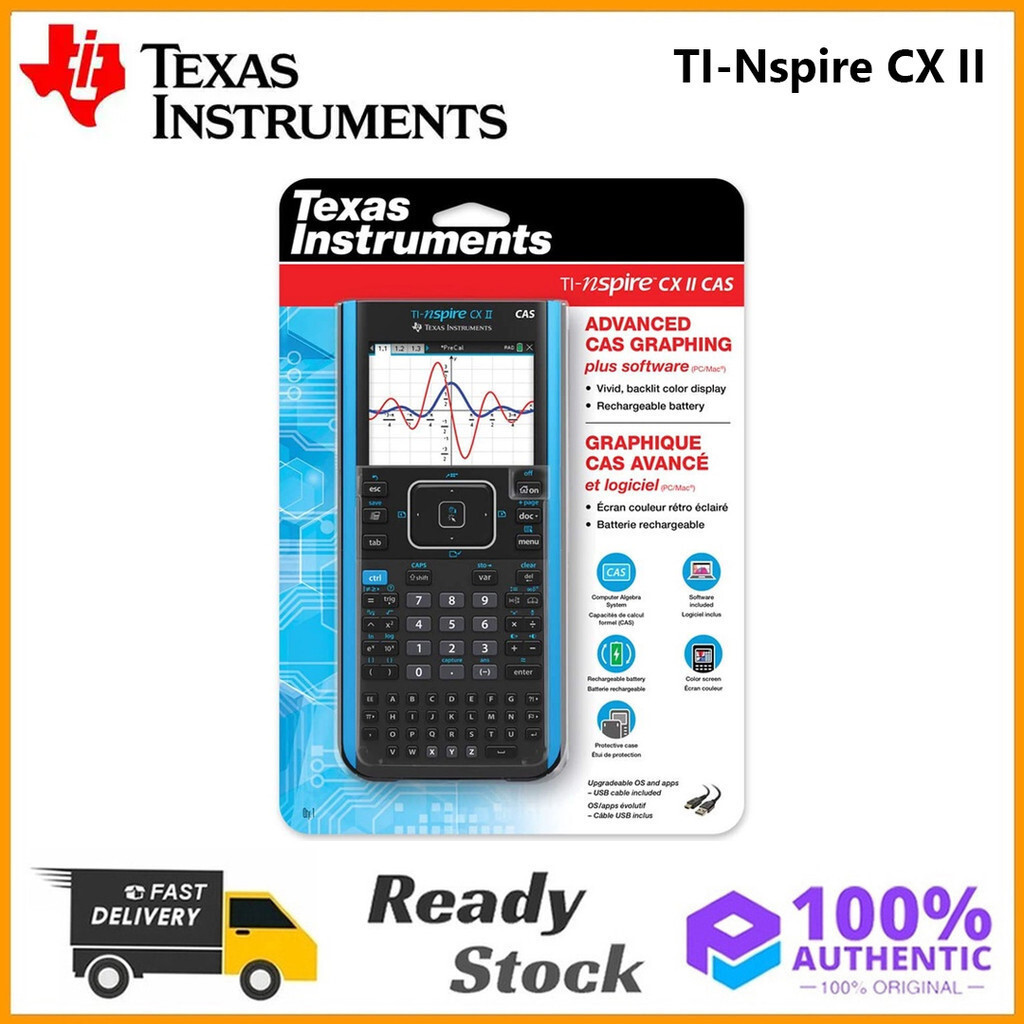 Original Texas Instruments TINspire CX II CAS Color Graphing Calculator ...