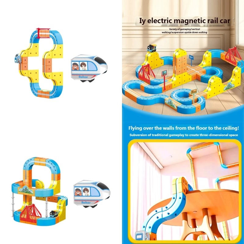 LA Propelled Magnetic Train Building Removable Track Design Educational ...