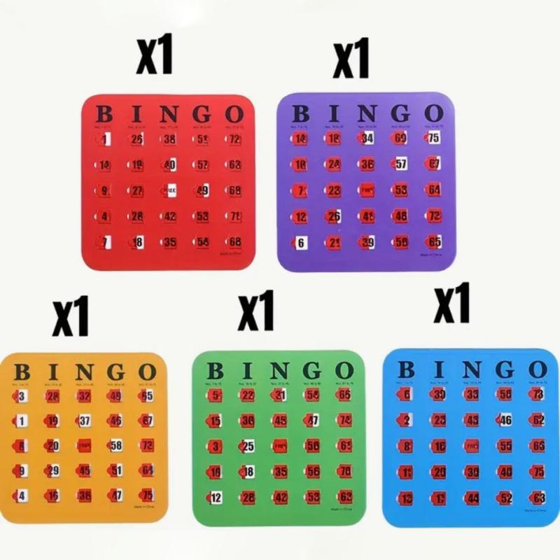 [loveshoping] 5pcs Bingo Game Card Easy-Read With Sliding Windows ...