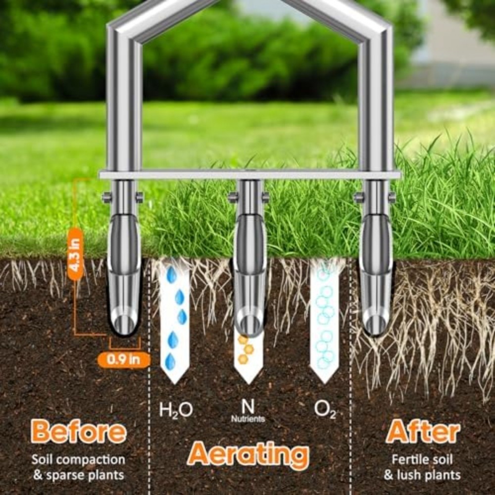 Manual Core Aerator Long Handle Enhances Nutrient Absorption Hollow ...