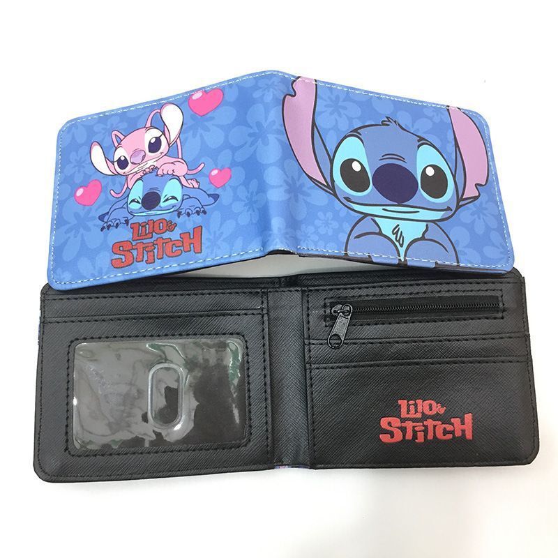 Stitch Cartoon Pu Leather Student Short Wallet Kids Coin Purse | Shopee ...