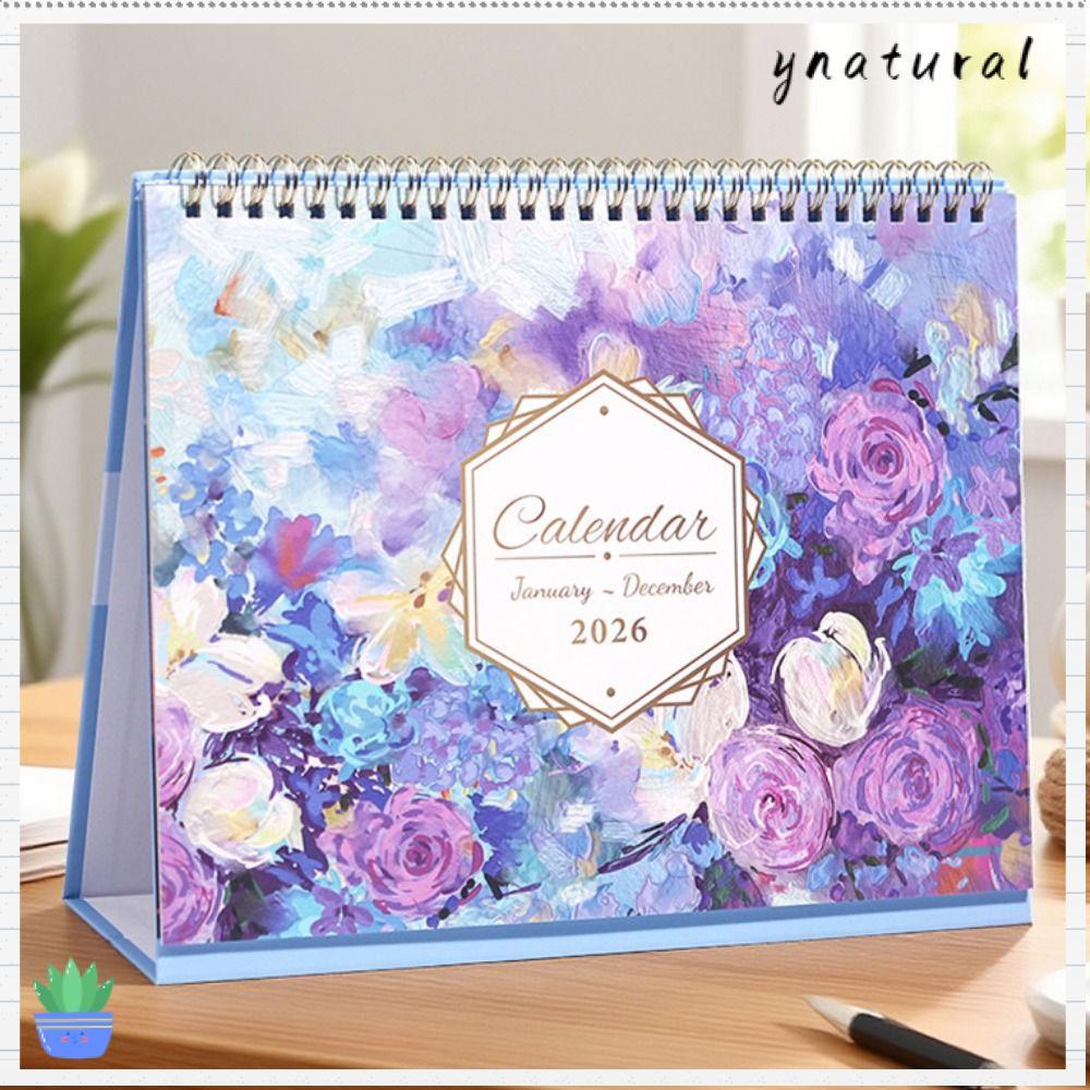 YNATURAL Desk Calendar, To Do List Printing Mini Calendar, 2026 Thick ...