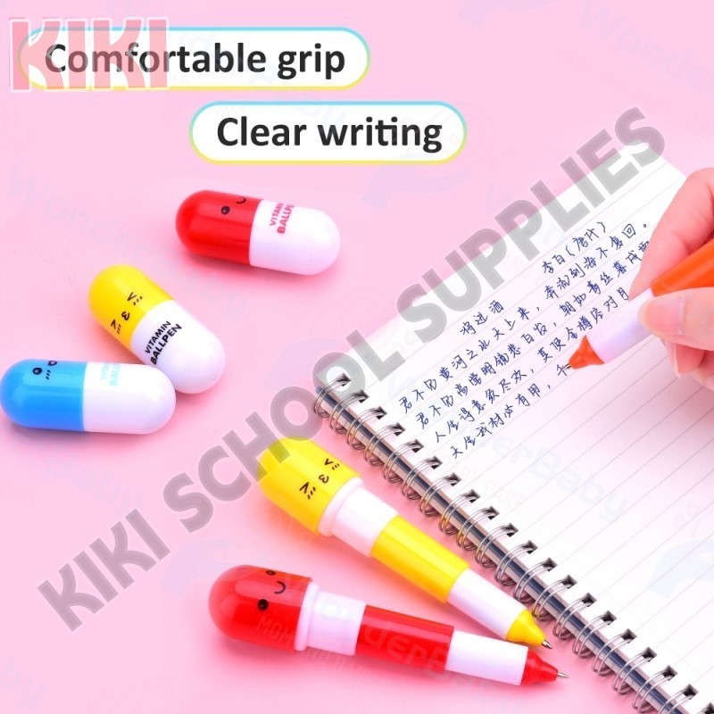KK Mini Capsule Pill Pen Retractable Plastic Ballpoint Pen Creative ...