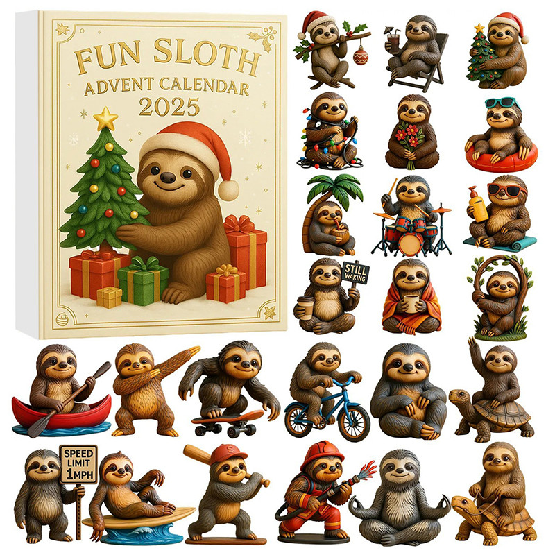 [pop] Fun Sloth Advent Calendar 2025, 24 Day Christmas Countdown ...