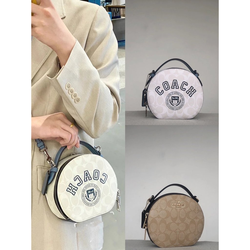Coach New Style Female Bag CB870 Varsity Preppy Style Canteen Round ...
