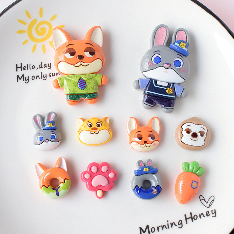 Zootopia Fox and Rabbit Costume Set - 10pcs Detachable Sandals Charm ...