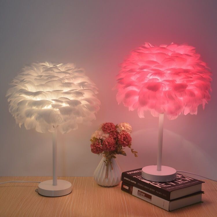 Floor Lamp Feather Lamp Bedroom Bedside Influencer ins Style Nordic ...