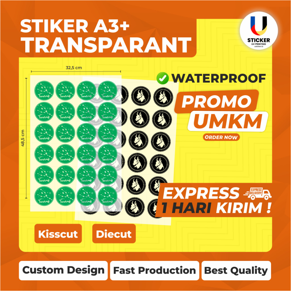Print A3+ Transparent Vinyl Custom Stickers (ALREADY CUT) | Shopee ...