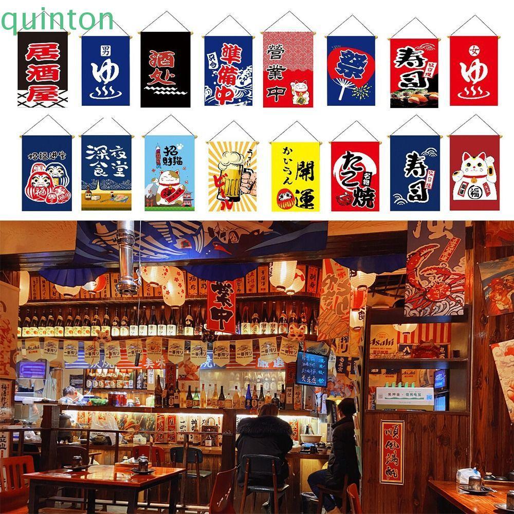 QUINTON Japanese Hanging Flag, Japan Cultural Bistro Decorative Banner ...