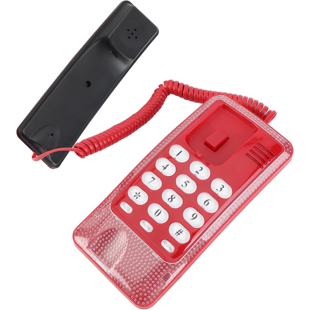 Mini Wall Phone, Retro Wall Mountable Landline Telephone with Flash ...