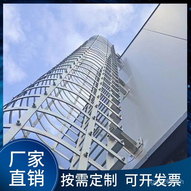Zinc Steel Safety Guard Fire Ladder Hot-Dip Galvanized Exterior Wall ...