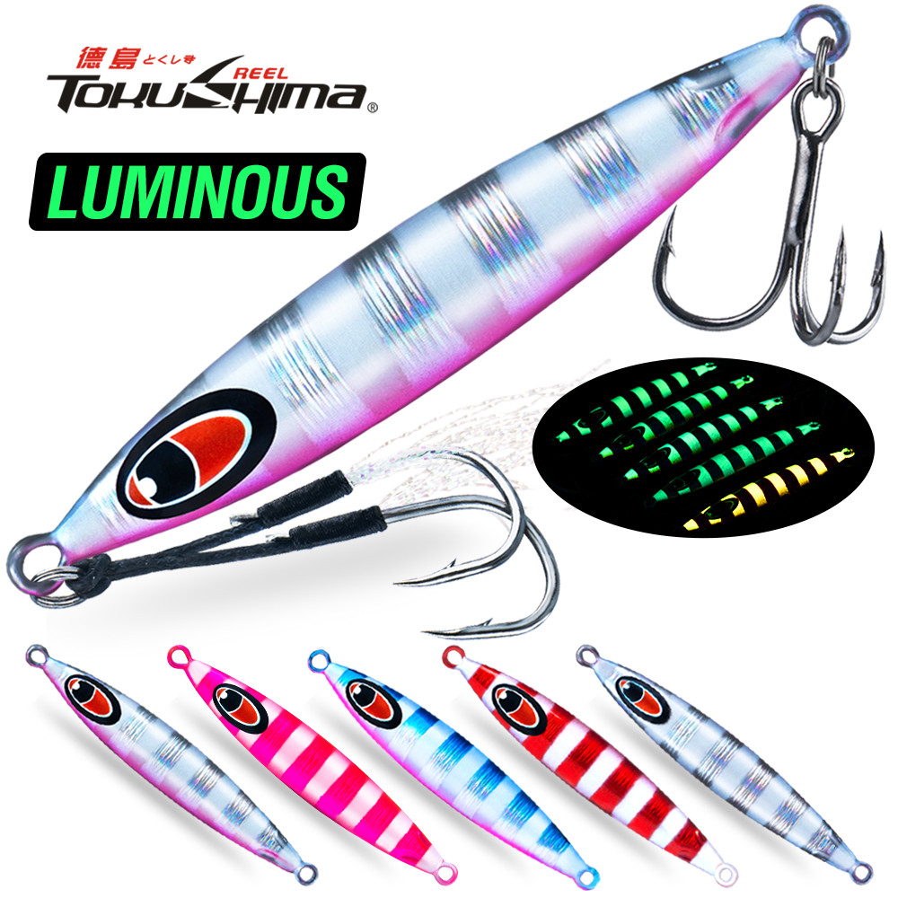 1PC Luminous Fishing Jig 10g-60g Jigging Lures Artificial Hard Bait ...