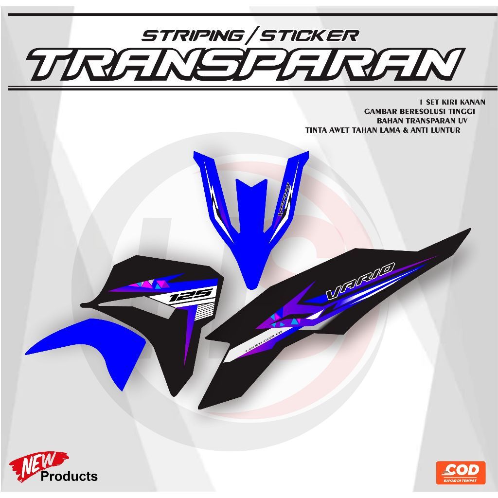 VARIATION OF TRANSPARENT STRIPING STICKERS FOR HONDA VARIO LED NEW GEN ...