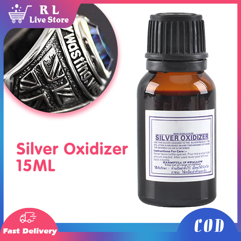 COD-15ML Silver Oxidizer Vintage Black Solution Jewelry Oxidized Gel ...