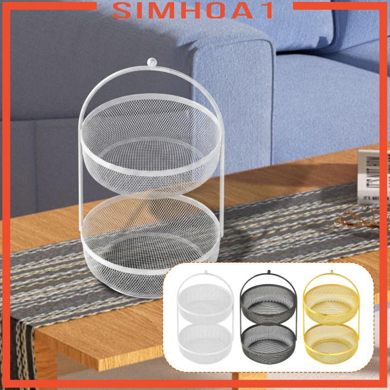 [Simhoa1] Fruit Basket Double Layer Kitchen Counter Organizer Compact ...