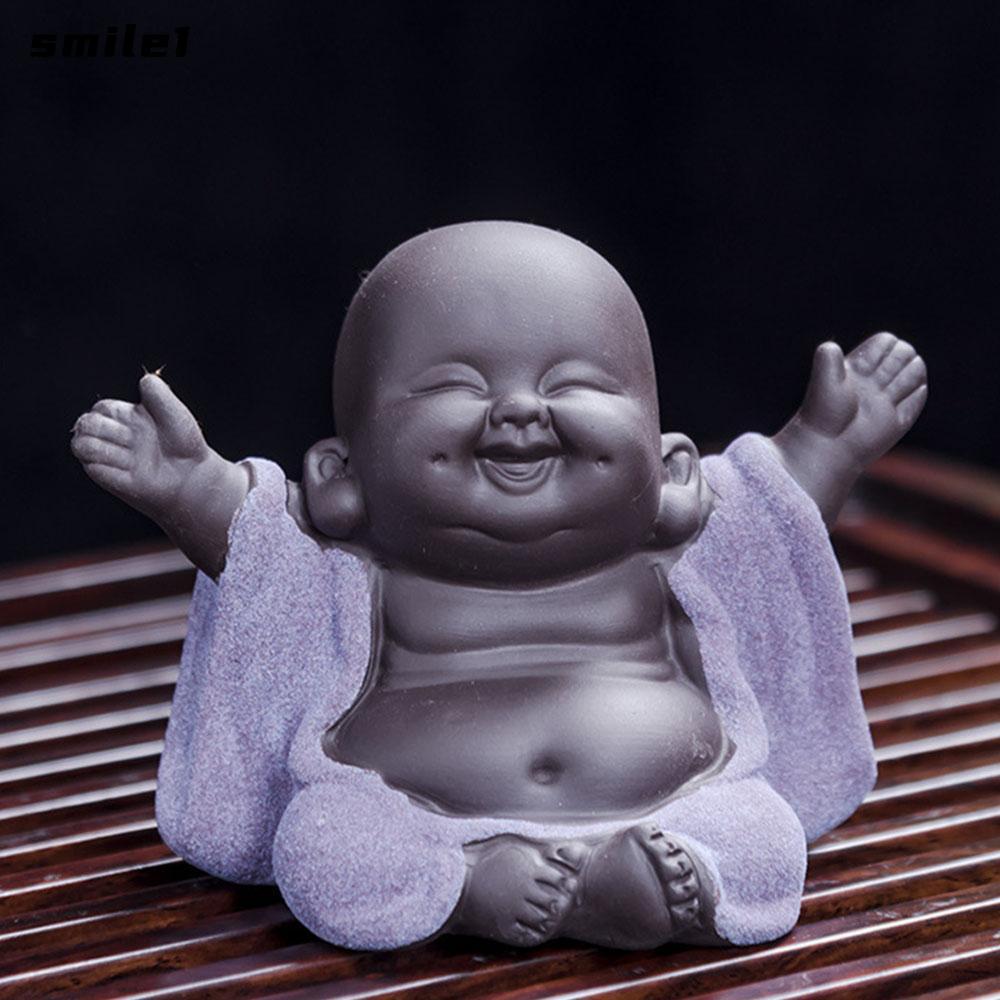 SMILE Buddha Statues Home Decor Crafts Color Sand Ceramic Geomantic ...