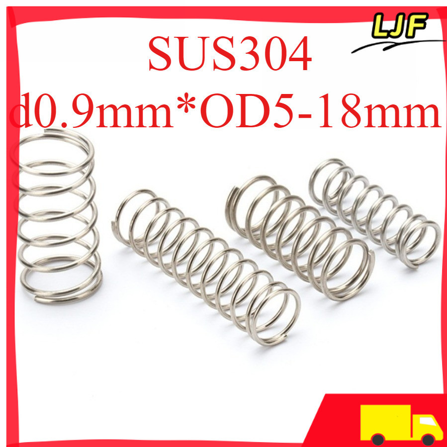 【LJF】compression spring /Pressure Return Spring SS304 d0.9mm * OD5-18mm ...