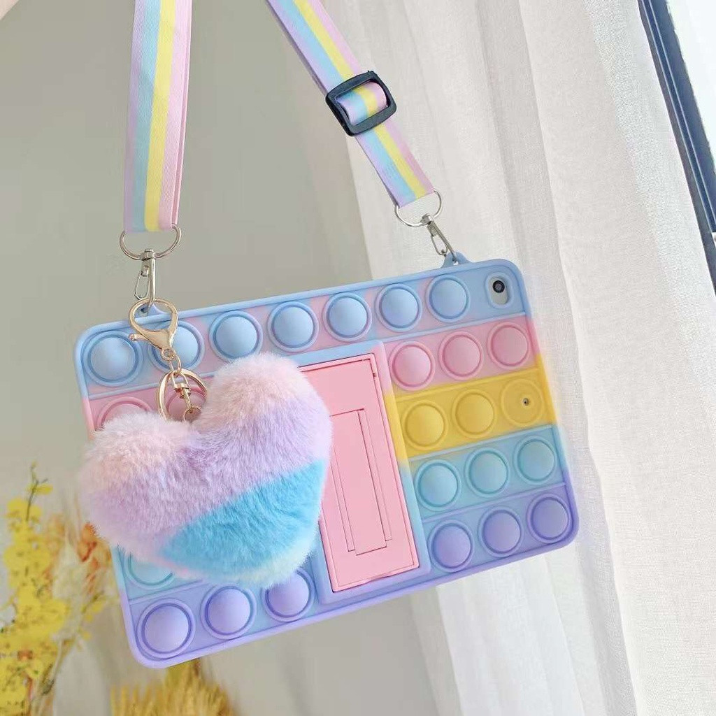 For Realme Pad 2 Realme Pad2 Lanyard Rainbow Pattern Soft Silicone Case ...
