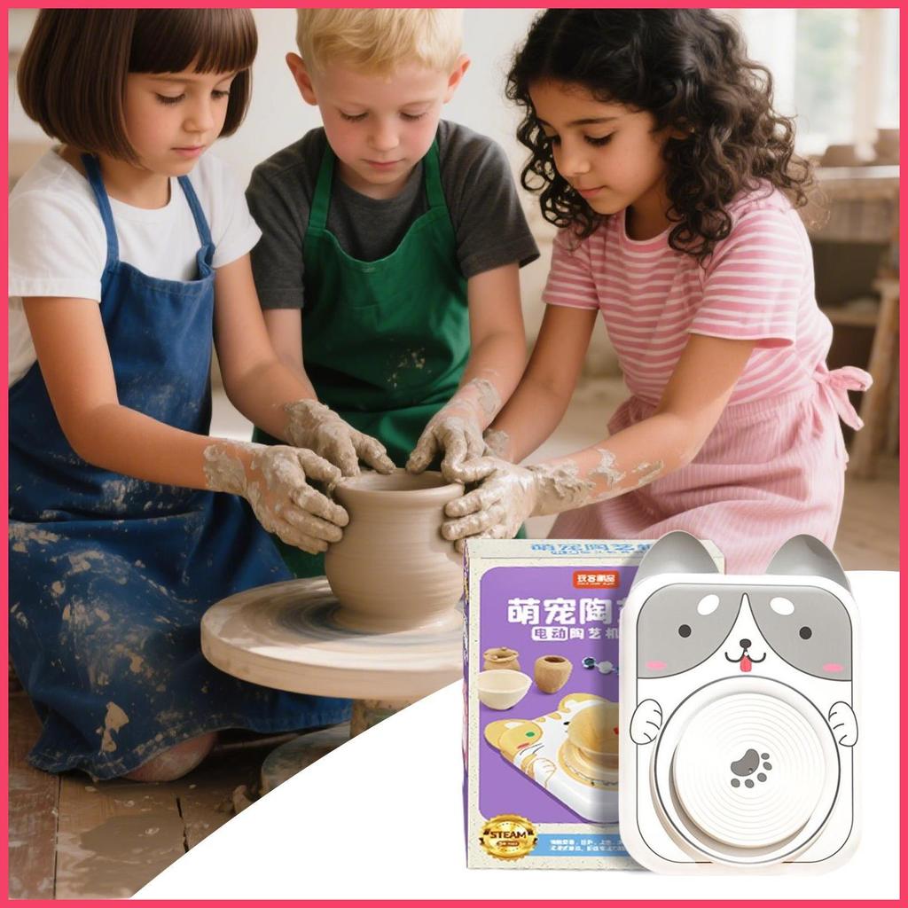 Kids Pottery Wheel 5V DC USB Cartoon Animal Pottery Wheel Electric Art ...