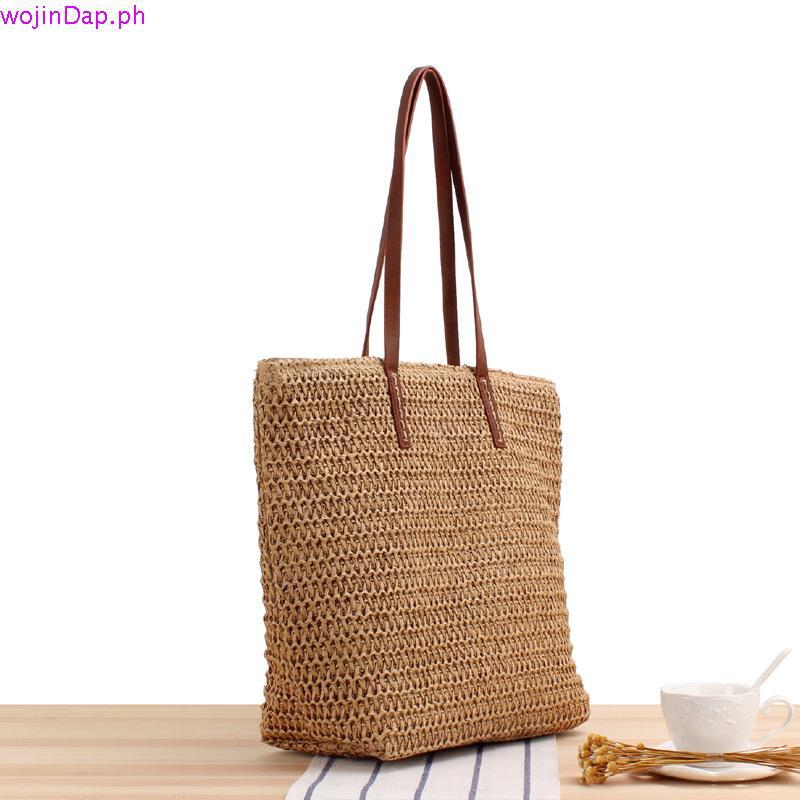 Women Top-Handle Bags Straw Shoulder Tote Bag Summer Beach Women Woven ...